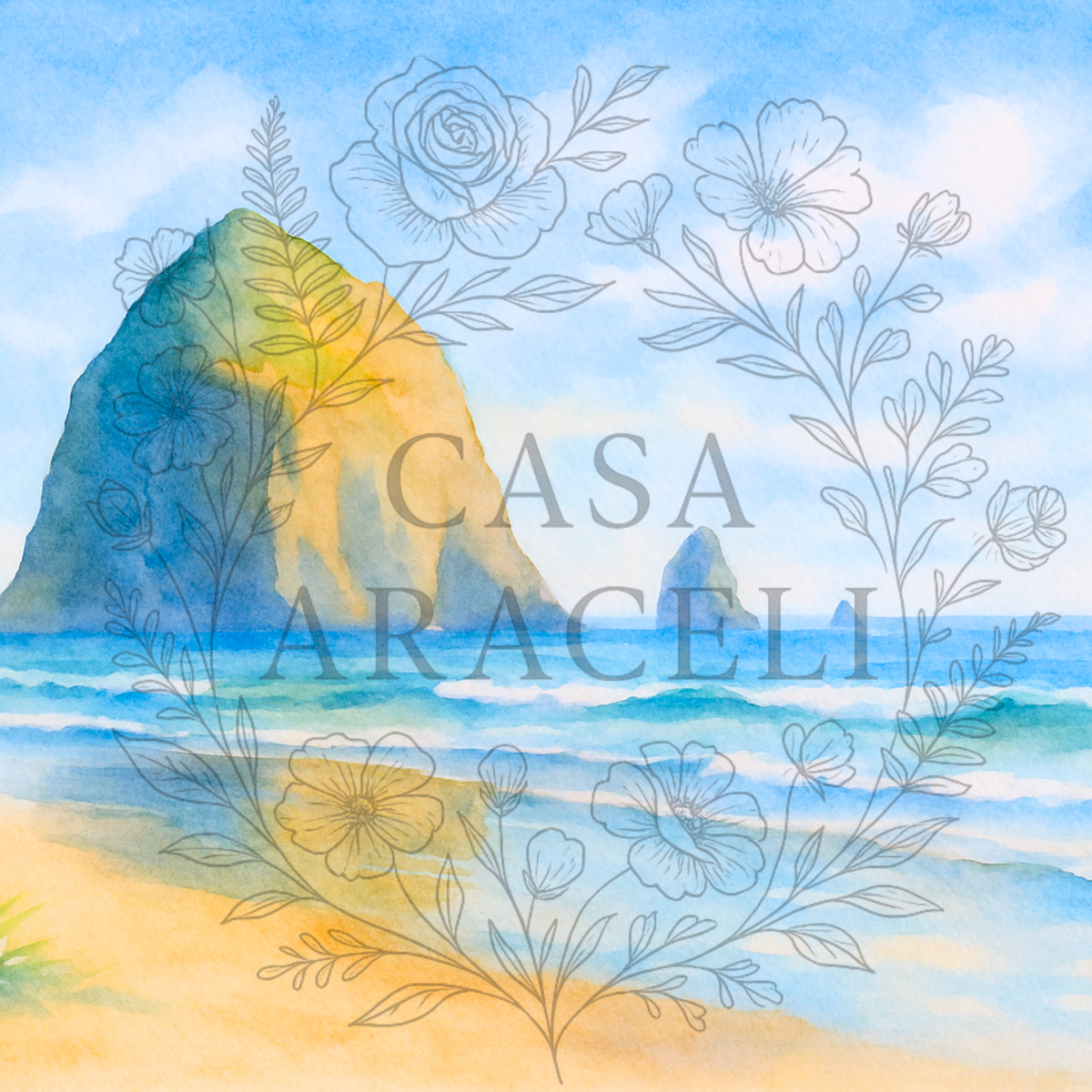 Haystack Rock, Cannon Beach at Noon by Casa Araceli – The Stilwell House